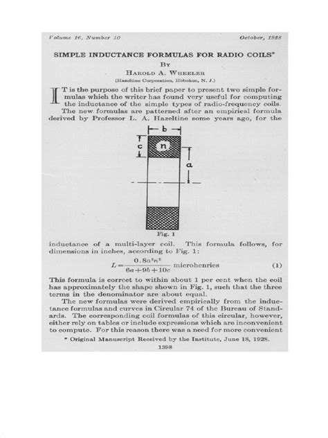 Simple Inductance Formulas For Radio Coils Pdf Electrical