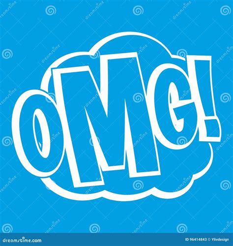 OMG, Comic Text Speech Bubble Icon White Stock Vector - Illustration of retro, sketch: 96414843