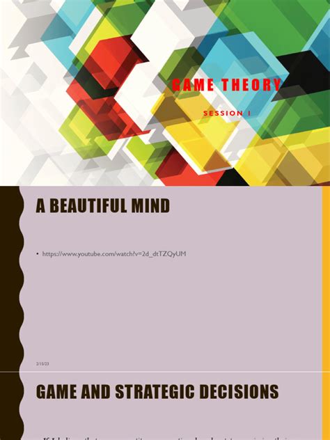 Game Theory Session 1 2 Pdf Game Theory Mathematical Economics