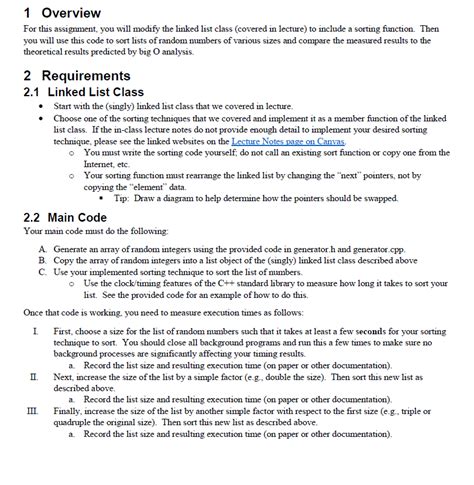 1overview For This Assignment You Will Modify The