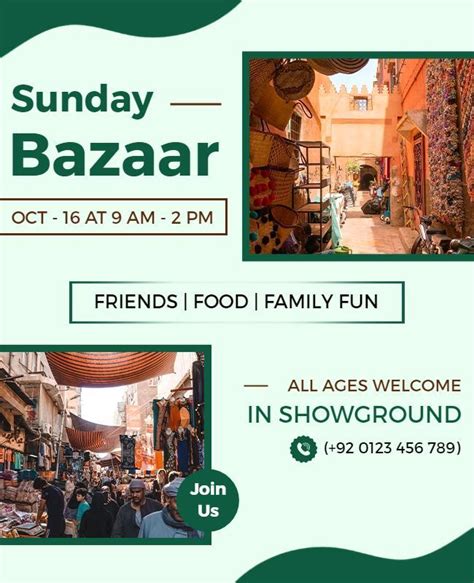 Sunday Bazaar And Market Event Flyer Template