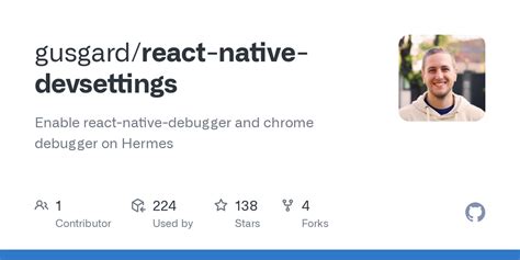 github gusgard react native devsettings enable react native debugger