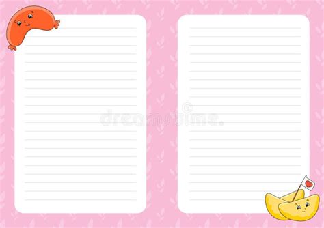 Colored Sheet Template For Notes Paper Page For Journal Notebook