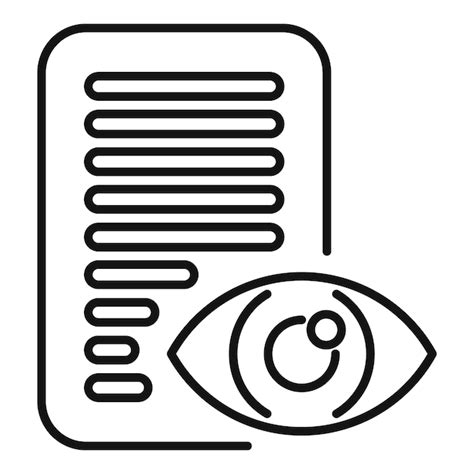 Premium Vector Eye Check Document Icon Outline Vector Scan Signature
