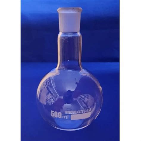 Round Base Borosilicate Glass Boiling Flask Capacity 500ml Size 75inch Length At Rs 110