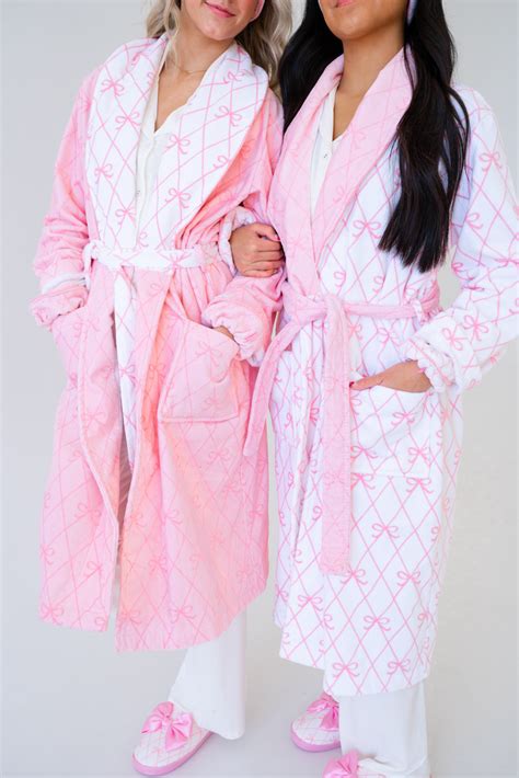 Justkass Bow Robe In Pink Justkass