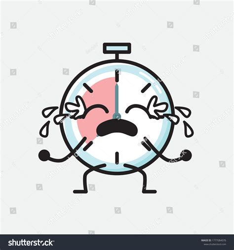 Illustration Cute Timer Clock Vector Character Stock Vector Royalty Free 1777084076 Shutterstock