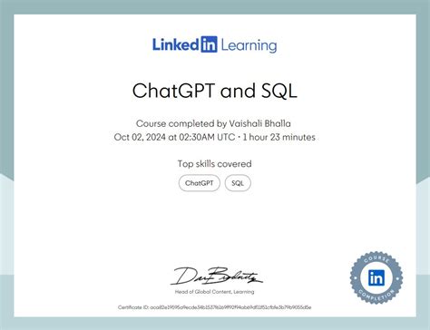 Vaishali Bhalla On Linkedin Sql Chatgpt Dataanalytics Ai
