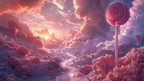 Candy Land Sunset Stock Illustration Illustration Of Nature 326179141