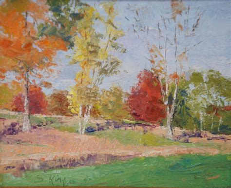 Vintage Susie King Autumn Fall Impressionist Landscape Oil Painting For