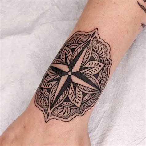 Compass Mandala Tattoo Wrist Compass Tattoo Black And Grey By Mateo