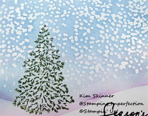 Winter Scene Cards Create Snowbanks And Falling Snow Video Tutorial Stamping Imperfection