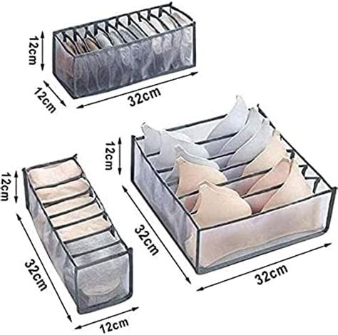 Aiwanto 3 Pcs Collapsible Drawer Organizer Foldable Storage Compartment For Underwears Bras Aiwanto 3 Pcs Collapsible Drawer Organizer Foldable Storage Compartment For Underwears Bras
