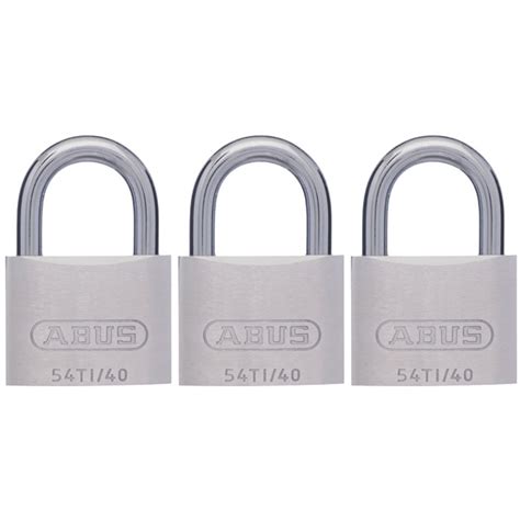 Abus Titalium Padlocks 54ti 40 Triple Pack Keyed Alike Elocksmith