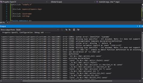 Visual Studio Opencv Visualstudio C Code Error Trying To Access