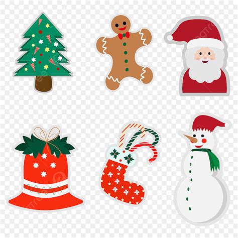 크리스마스 캐릭터 일러스트 스티커 크리스마스 클립 아트 크리스마스 제전 Png 일러스트 및 벡터 에 대한 무료 다운로드