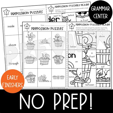 Fall Preposition Worksheets Preposition Mystery Picture Puzzles