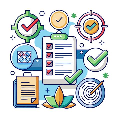 Checklist Target And Check Marks To Illustrate Success Achievement Or Goal Attainment Premium