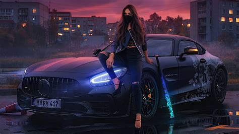 Cool Cars And Girls Wallpaper