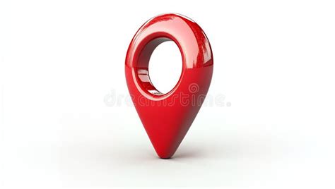 red 3d map pointer icon location marker navigation gps symbol stock