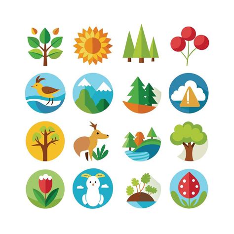 Nature Icon Set Collection Illustration 47593929 Vector Art At Vecteezy