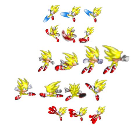 Some Custom Classic Super Sonic Sprites By Sonicxcreepypastyx On Deviantart