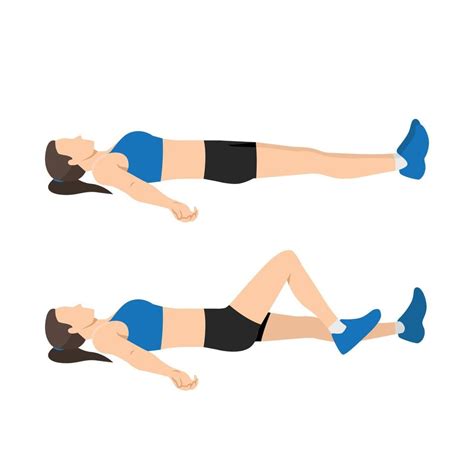 Woman Doing Laying Heel Slides Or Knee Bends Exercise 21333829 Vector