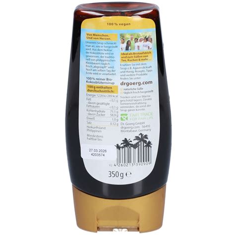 Dr Goerg Premium Bio Kokosblütensirup 250 Ml Shop Apotheke