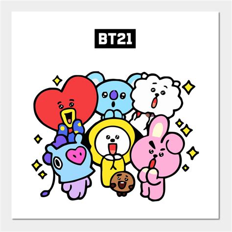 Bt21 Bts Exclusive Design 1 Wall And Art Print Bt21