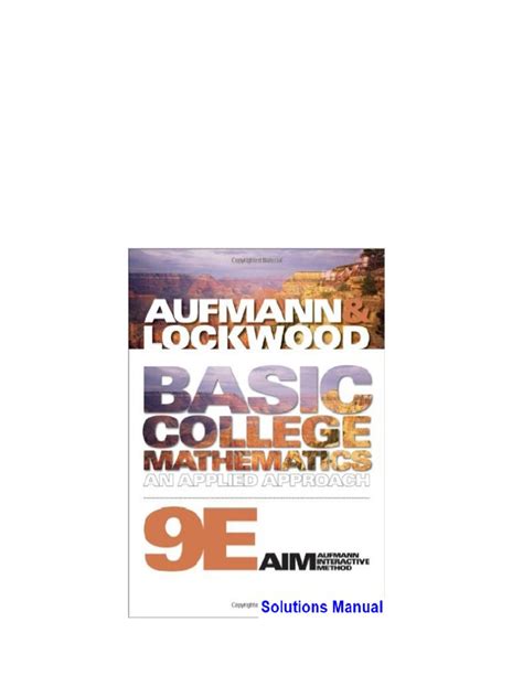 Basic College Mathematics An Applied Approach 9th Edition Aufmann