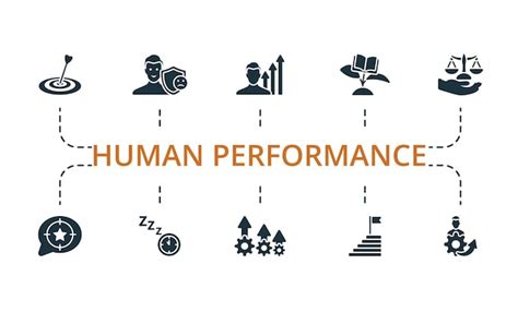 Premium Vector Human Performance Icon Set Monochrome Simple Human