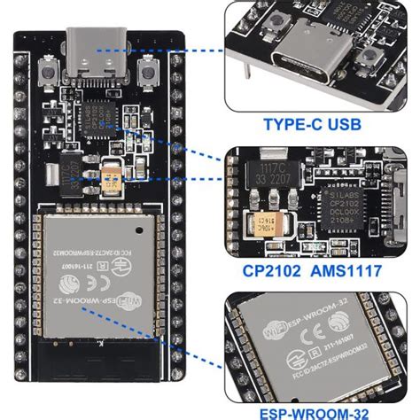 Nodemcu Entwicklungsboard Esp32 Esp Wroom 32 Usb C 38 Pin Roboter