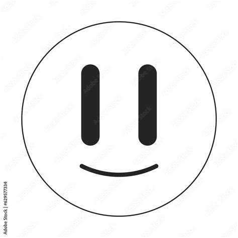 Surreal Emoji Flat Monochrome Isolated Vector Object Psychedelic Emoticon Distorted Eyes Smile
