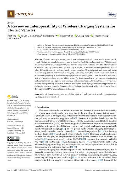 Pdf A Review On Interoperability Of Wireless Charging Systems For