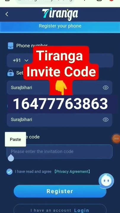 Tiranga Invite Code 💸🔥 Tiranga Vip Invite Ko Register Kaise Karen Youtube