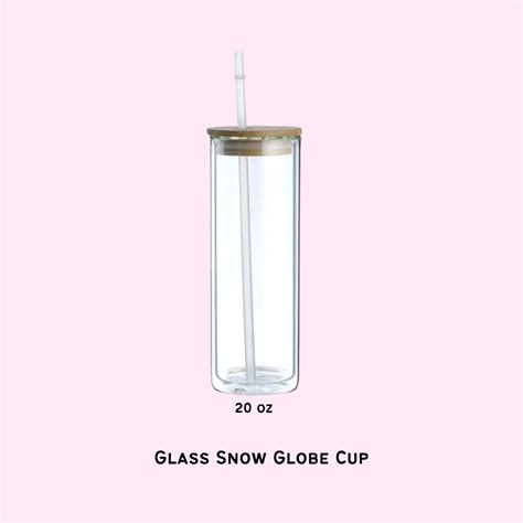 20 Oz Glass Snow Globe Cups Hello Lovely Customs