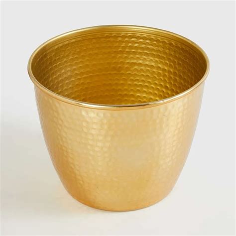 Golden Round Brass Planter For Planting At Best Price In Moradabad
