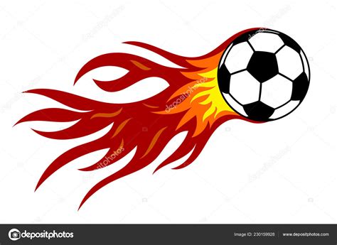 Soccer Ball Fire Vector Illustration White Background Stock Vector By ©laures 230159928