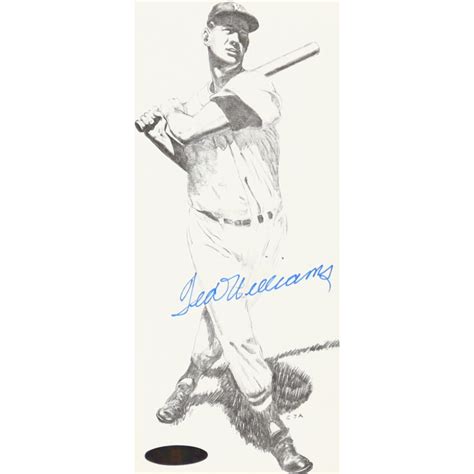 Ted Williams Signed Red Sox 4x9 Photo Williams Pristine Auction