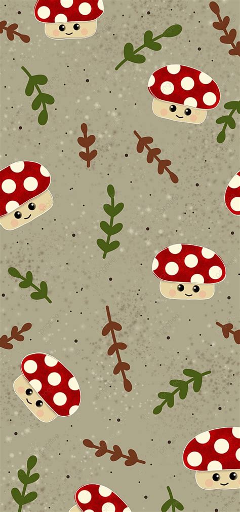 Cute Mushroom Pattern Background Wallpaper Image For Free Download Pngtree