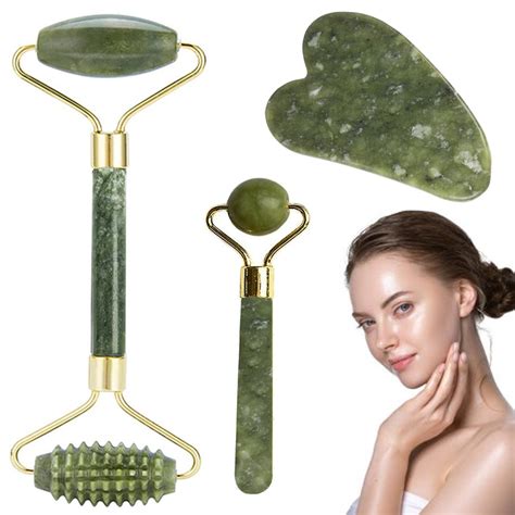 Jade Facial Massager Roller Set Categories Beauty Massagers