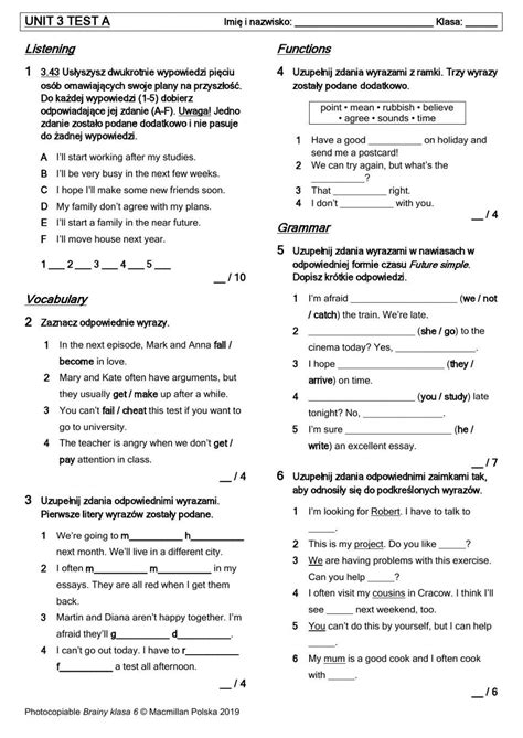 Brainy 6 Unit 3… | Free Interactive Worksheets | 6379951