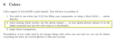 colors not applying to components · issue 429 · circuitikz circuitikz