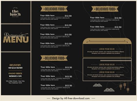 Restaurant Menu Template Colorful Healthy Food Design Vectors Graphic