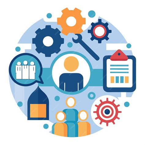Teamwork Cogs Wrench Chart Document And People Illustrations Premium Ai Generated Vector