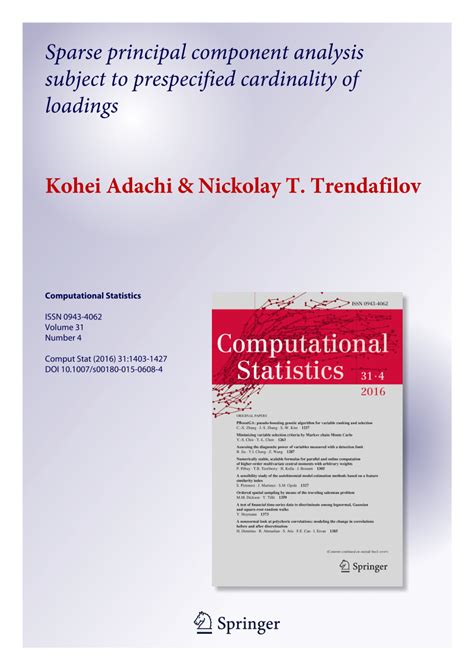 Pdf Sparse Principal Component Analysis Subject To Prespecified