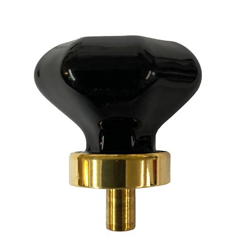 Large Black Glass Cabinet Knobs Brass Base Paxton Hardware