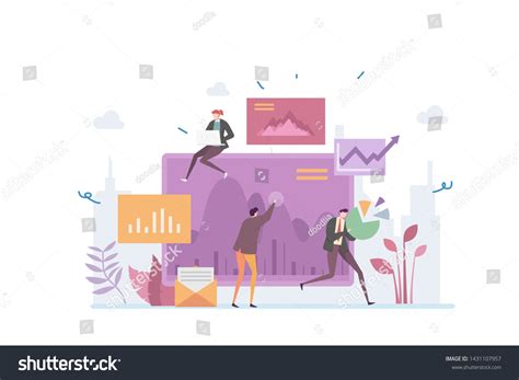 Business Analytics Chart Vector Illustration Concept Stock Vector