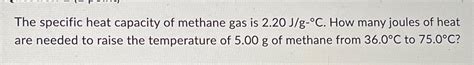 Solved The Specific Heat Capacity Of Methane Gas Is