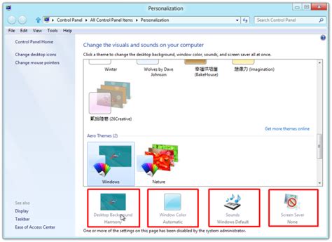 Restrict Users From Changing Personalization Settings In Windows